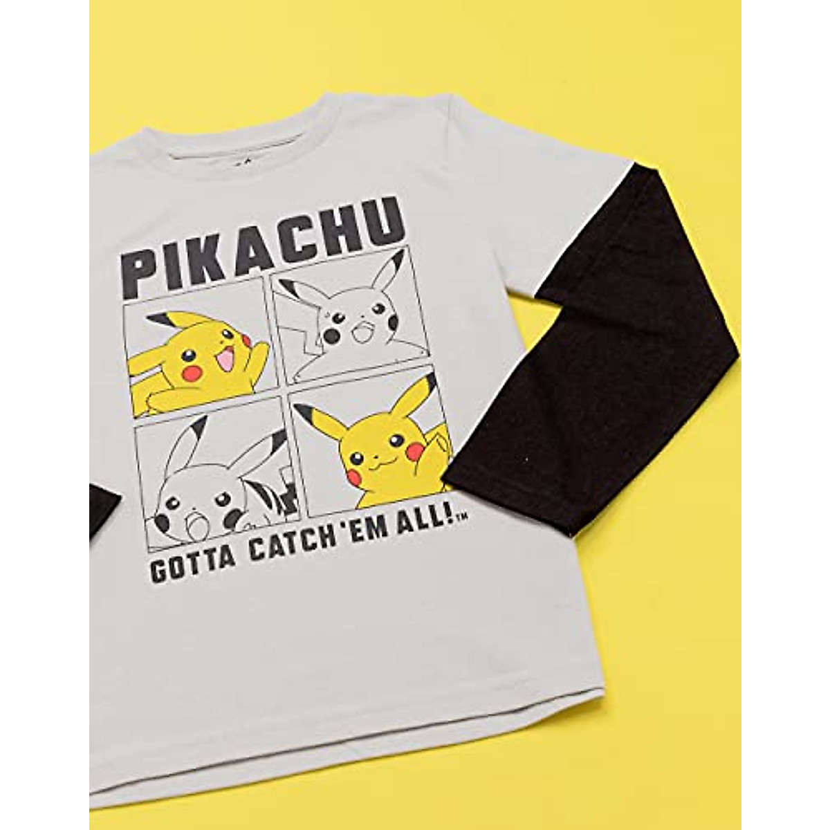 Pokemon T-Shirt Boys Kids Skater Clothes Grey Pikachu Game Top 9-10 Years