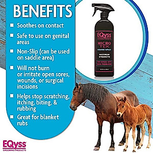 EQyss - EQyss Micro-Tek Equine Horse Spray- Soothes Sensitive Skin. Helps Scratching, Itching, and Rubbing. 32 oz