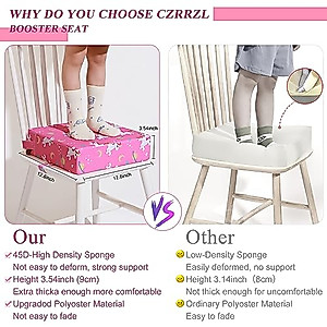 Toddler Booster Seat for Dining Table, Stronger Support Booster Seat for Table Washable 2 Safer Straps Non-Slip Bottom Portable Booster Seat for Kids Child Baby Increasing Cushion for Travel Home