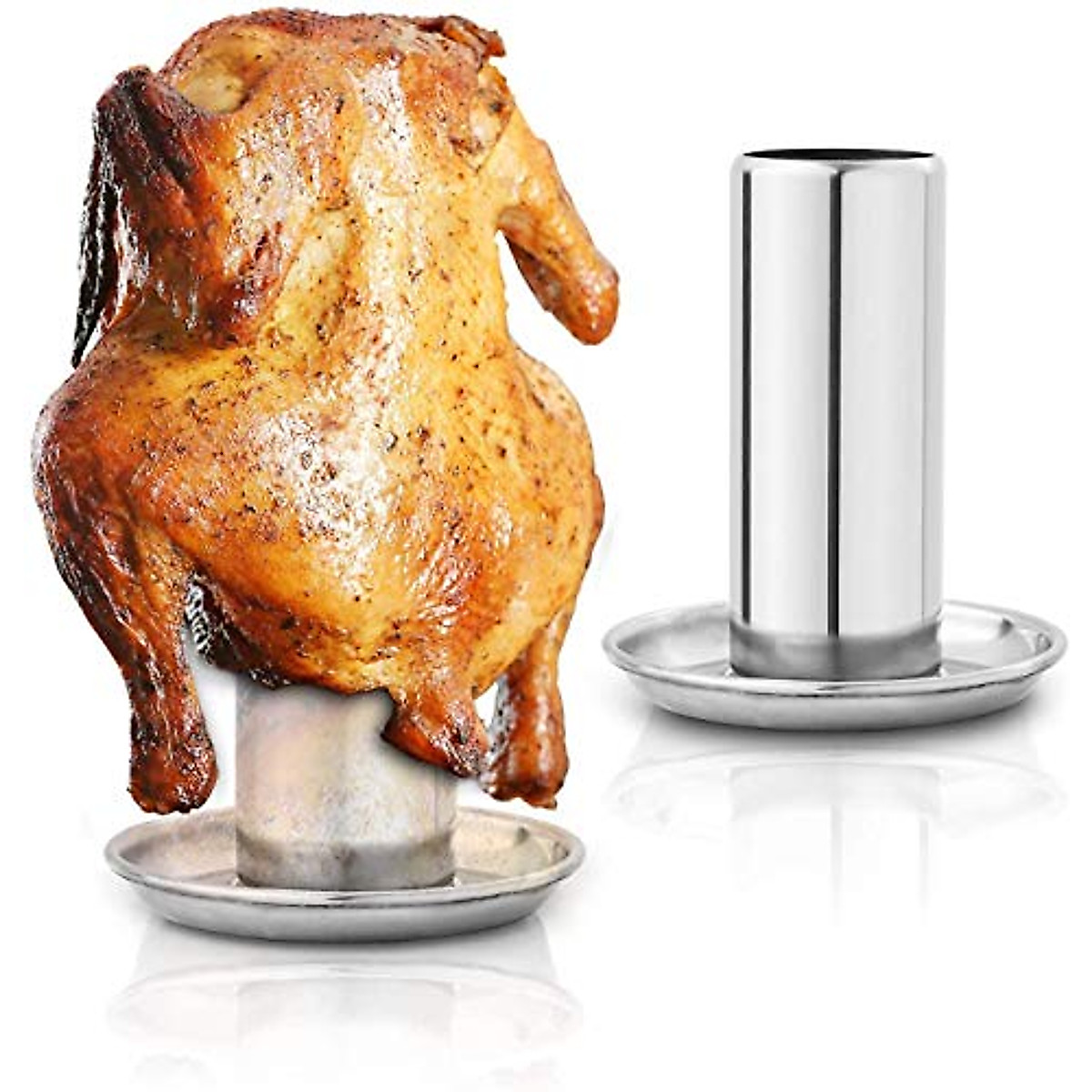 2 Packs Beer Can Chicken Holder for Grill Oven Smoker - Chicken Throne Whole Chicken Roaster With Canister for Crispy Skin And Moist Juicy Meat - Easy To Use And Clean Beer Chicken Stand for Grill