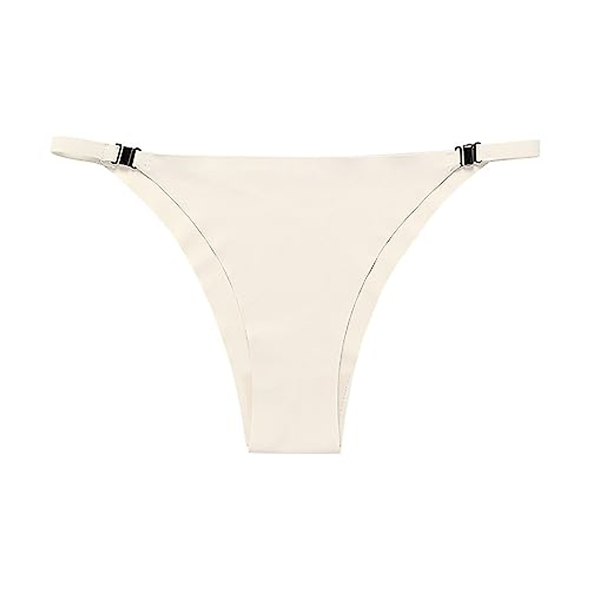 Kinple Quick Dry Seamless Brief for Women Smoothing Ice Silky Yoga Panties High Cut Stretch String Bikini Sexy Thong Panty Beige