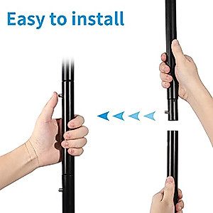 Fishat Standard Rod Simple Rolling Clothing Garment Rack for Hanging Clothes, Metal Clothes Organizer with Lockable Wheels for Dorm Bedroom Home Balcony (Black)