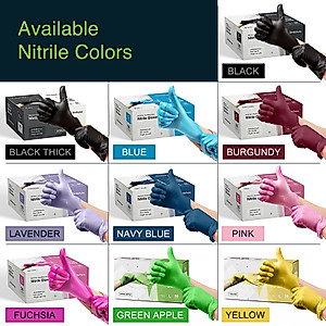 Fuchsia Hot Pink Nitrile Disposable Gloves - 50 Count - 3 Mil Nitrile Gloves Small - Powder and Latex Free Rubber Gloves - Surgical Medical Exam Gloves - Food Safe Cooking Gloves