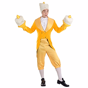 Fun Costumes Disneys Beauty and the Beast Lumiere Costume for Men, Be Our Guest Candlestick Charmer Outfit Medium