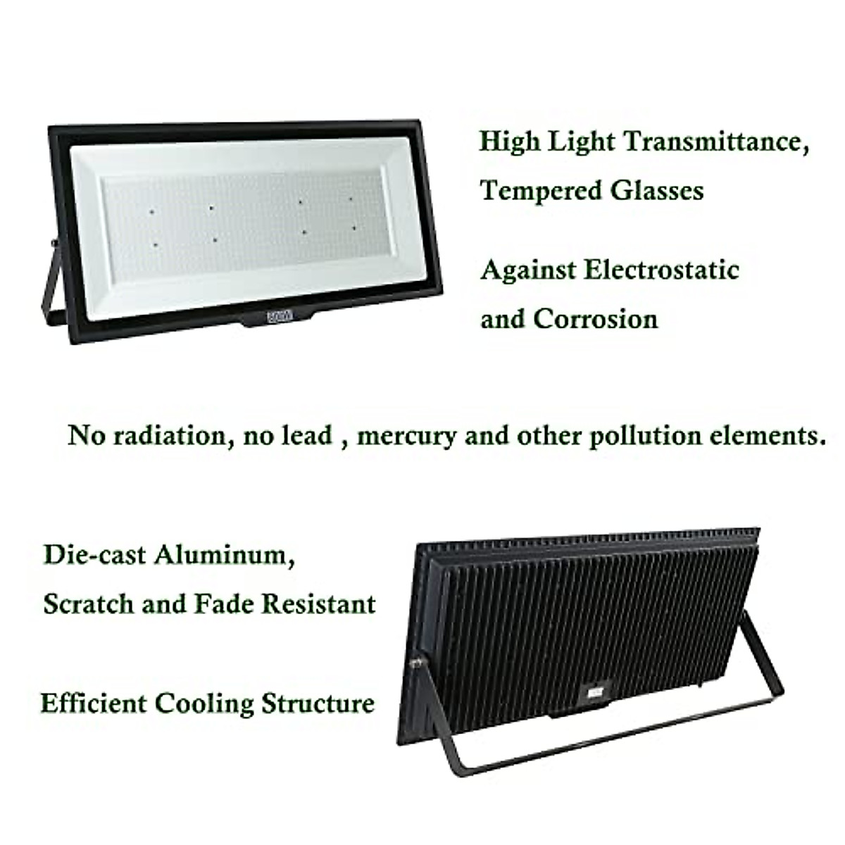 Gopretty 800W LED Flood Light, Outdoor Waterproof IP66 with Plug, 6000K Daylight White Super Bright Security Floodlight for Yard, Garden, Garages