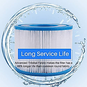 POOLPURE Type VI SPA and Hot Tub Filter Replaces Coleman SaluSpa 90352E, Bestway Filter, Lay-Z Spa, Set of 6