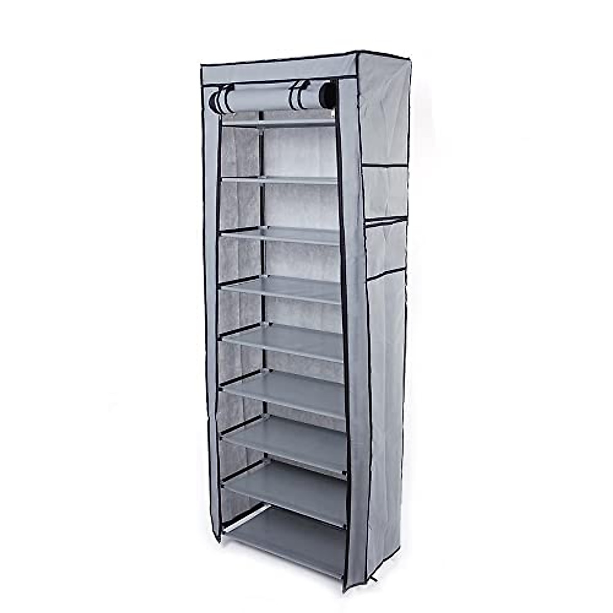 10-Tier Shoe Tower Rack with Cover 27-Pair Shoe Storage