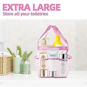Mesh Shower Caddy Portable,Shower Tote,8 Pockets College Shower Caddy Shower Bag for Bathroom Dorm Gym Travel