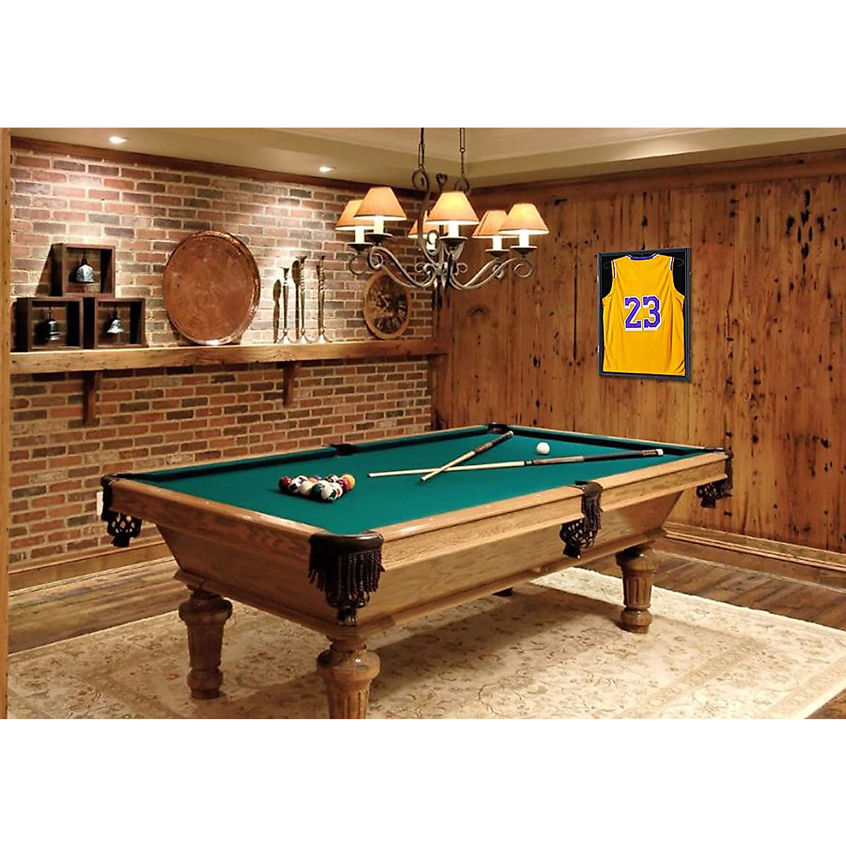 KCRasan Jersey Display Frame Case - Large Lockable Frames Shadow Box with UV Protection for Baseball Basketball Football Soccer Hockey Sport Shirt Matte Black Finish