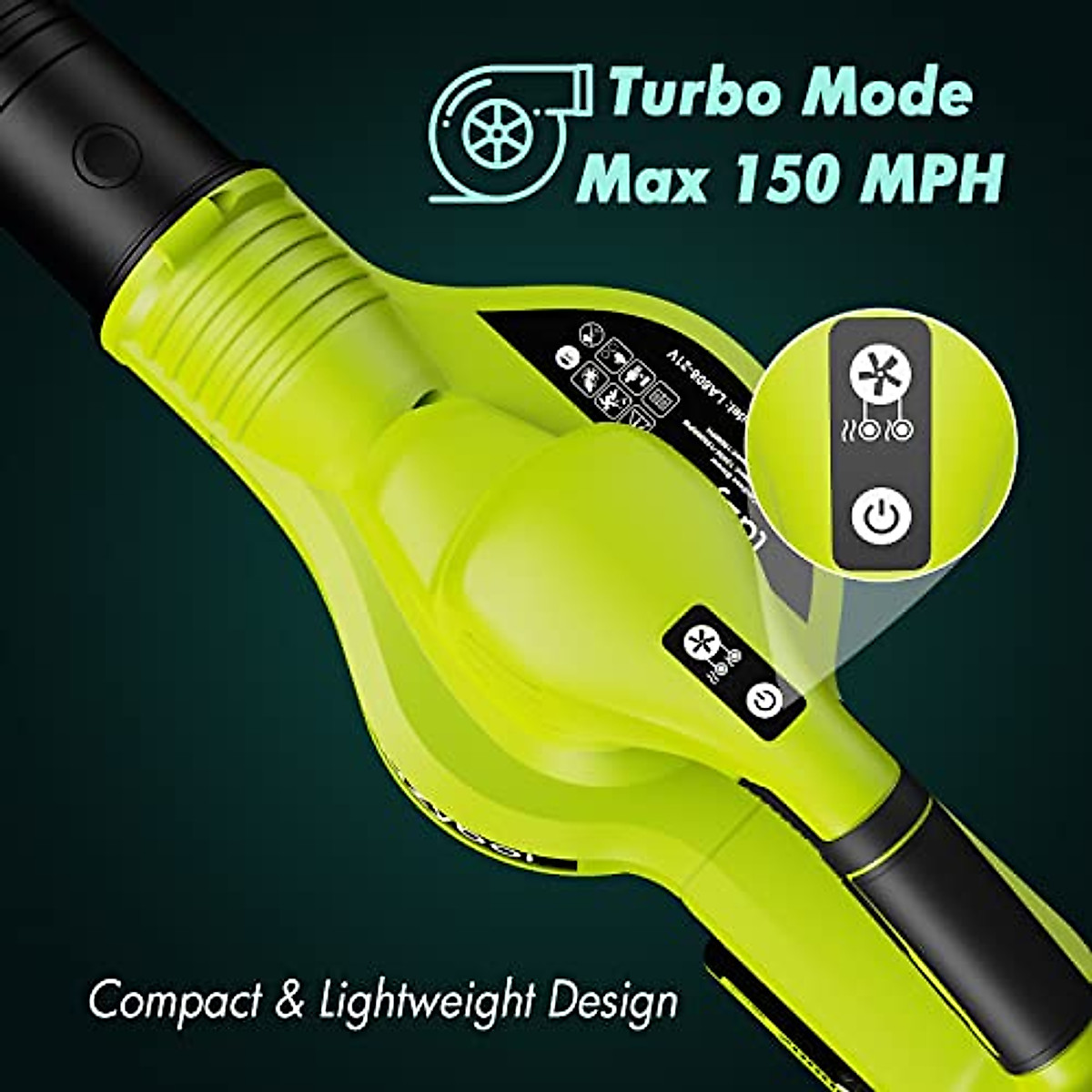 Cordless Leaf Blower - Electric Leaf Blower Cordless with 2 Batteries and Charger - 2 Speed Mode - 21V Battery Powered Leaf Blowers for Lawn Care, Patio, Blowing Leaves and Snow