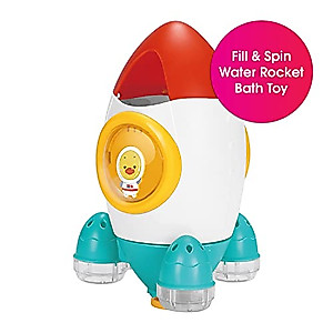 Edushape Fill & Spin Water Rocket - Toddler Bath Toys - Strainer Bathtub Toy - Early Child Development Boys & Girls Water Bath Toy - Baby Bath Toys for Toddlers 1-3 - Cause & Effect, Cognitive Skills