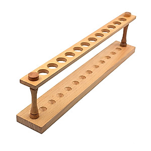 EISCO Wooden Test Tube Rack - Holds 12 Tubes up to 22mm Diameter - Test Tube Holder, Crochet Hook Stand, Spice Rack