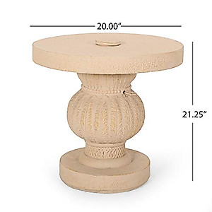 Christopher Knight Home Umbrella Side Table, Beige