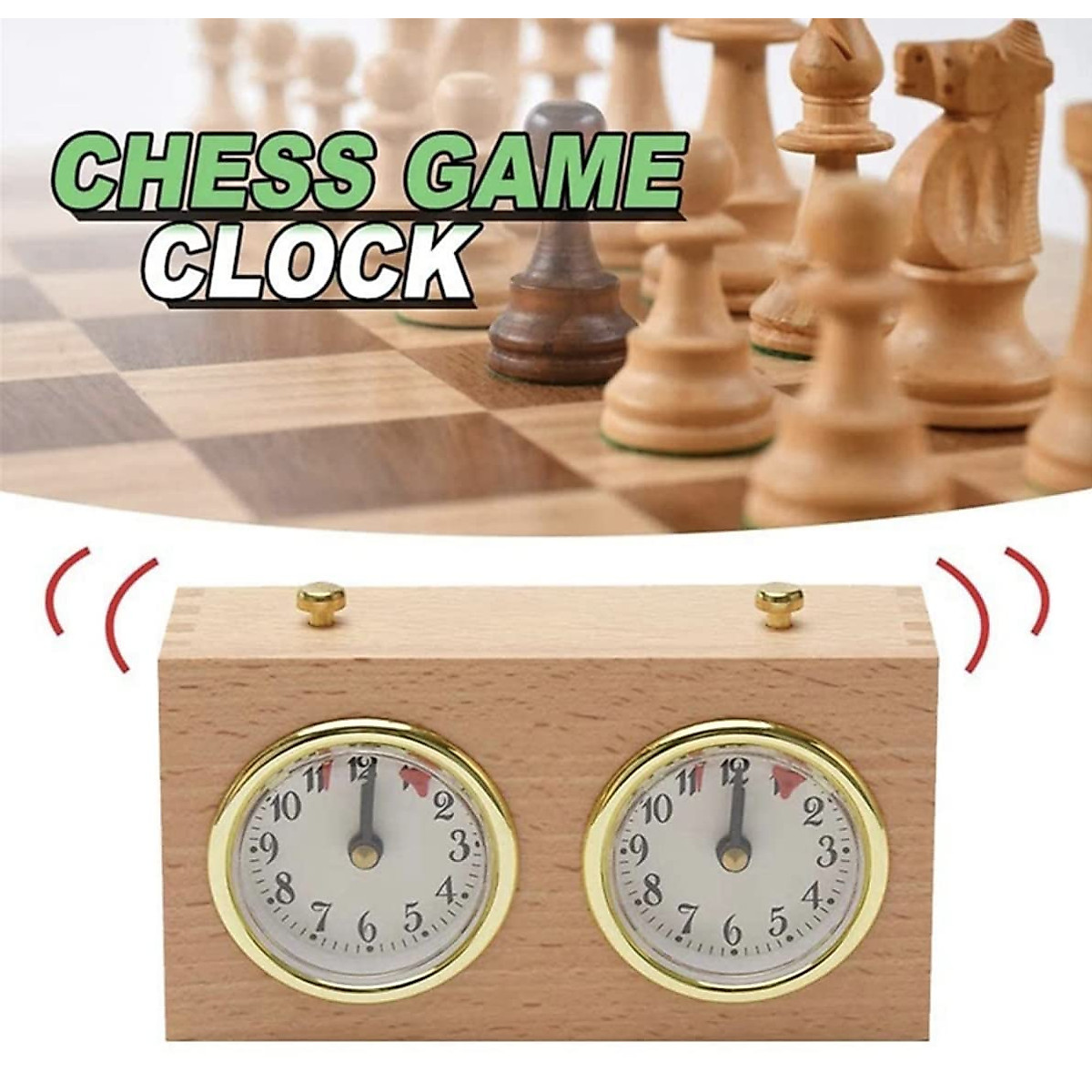 Professional Chess Timer, Professional Competition Mechanical Analog Chess Clock, I-GO Count Up Count Down Timer, No Battery Needed