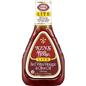 Ken's Steak House Lite Red Wine & Olive Oil Dressing (16 Fl Oz (Pack of 2))