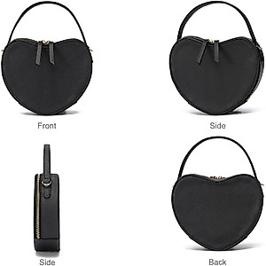 CATMICOO Small Heart Shaped Purse for Women with Removable Crossbody Strap