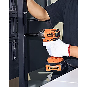 Heywork Power Cordless Impact Wrench,1/2" Impact Gun Max Torque 260Ft-lbs (350N.m) 3700RPM,21V Electric Impact Drill Driver Kit For Car/Home 2*4.0A Li-ion Battery and Fast Charger,6Pcs Sockets