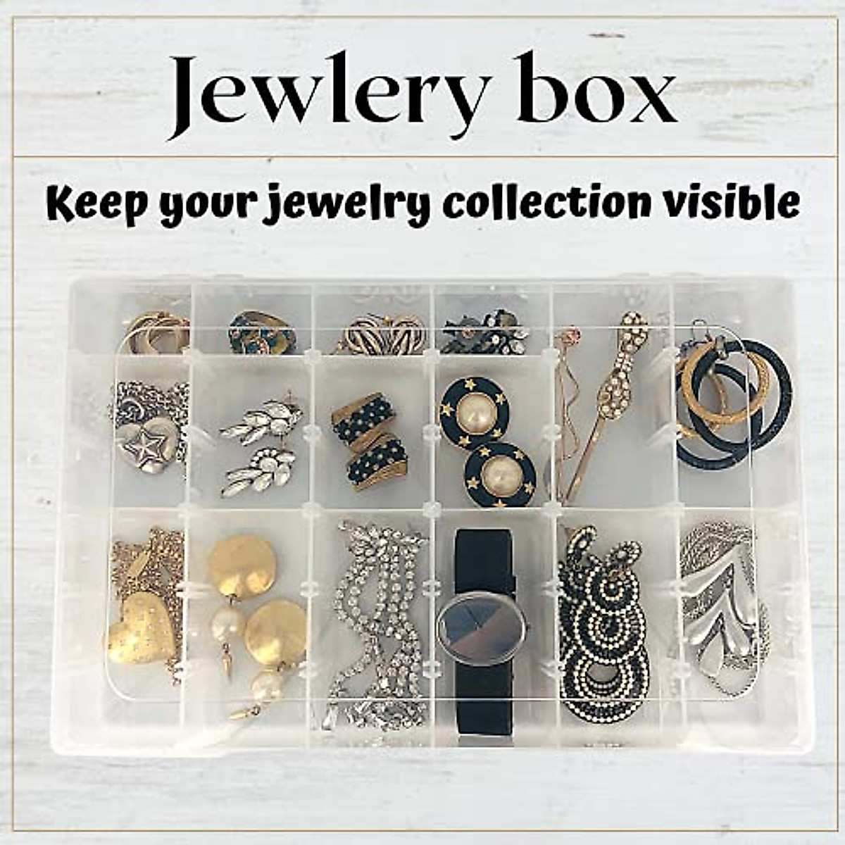 Bead Organizers and Storage - Plastic Compartment Tackle Art Bin Rock Craft Screw Thread Small Parts Collection Box Containers with Lids for Kid 2 Packs 36 Grids