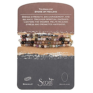 Scout Curated Wears - Women's Stone Wrap Bracelet & Necklace - Tourmaline - Stone of Healing