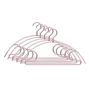EYHLKM 5pcs Aluminum Alloy Wardrobe Space Saving Clothing Hanger Drying Sweater Shirt Storage Rack ( Color : Rose Gold )