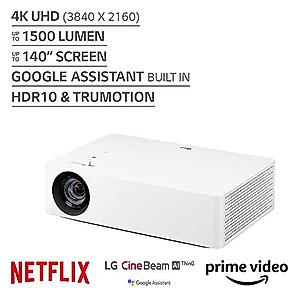 LG CineBeam UHD 4K Projector HU70LA - DLP Home Theater Smart Projector with Alexa Built-In, White