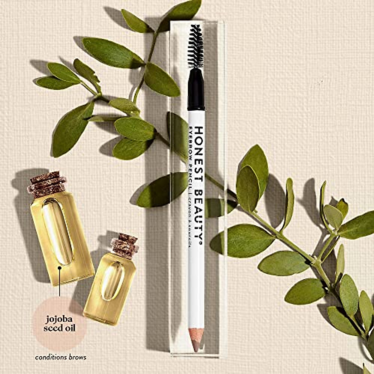Honest Beauty Eyebrow Pencil, Soft Black with Jojoba Seed Oil | Buildable & Blendable | EWG Certified + Dermatologist & Ophthalmologist Tested & Cruelty Free | .039 oz.