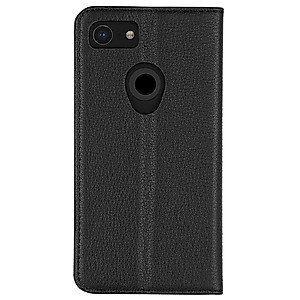 Case-Mate - Google Pixel 3 XL - LEATHER FOLIO WALLET - Black Leather