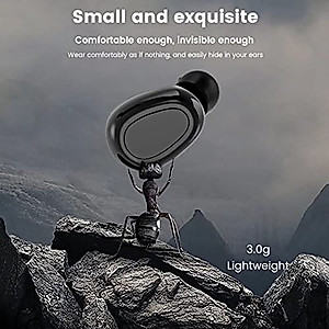 Lady house Kindpack Earbuds 5.0 Mini Headphones, IPX5 Waterproof Hi-Fi Stereo in-Ear Earphones, Built-in Mic Headset with Charging Case for Working, Shiny Black, (XT7-9)