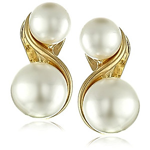 Anne Klein Gold-Tone & Faux Pearl Clip-On Earrings