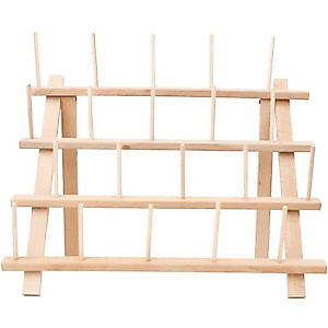 20 Spool Foldable Wooden Thread Rack Holder,Spool Cone Bobbins Stand Thread Organizer Wall Mount Yarn Storage Spool Holder Machine Sewing Embroidery Quilting Storage Holder,Sewing Craft Tools