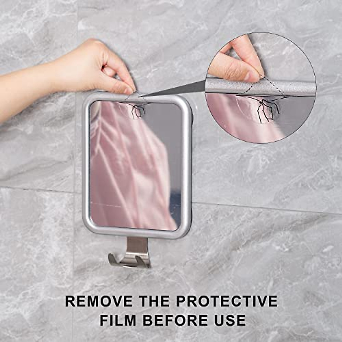 Ettori Shower Mirror Fogless for Shaving- with 4 Suctions, Anti Fog Mirror for Shower, Bathroom, Vanity, Bathtub, Razor Holder for Men