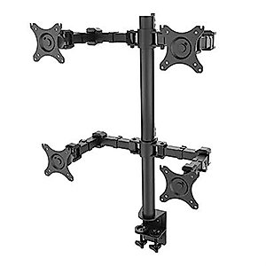 TOMYEUS Monitor Arm Quad LCD Monitor Stand, 4 Monitor Bracket Fits Heavy Duty Monitor Up to 30inch, Full Adjustable Desk Mount Holds Up to 22 Lbs per Arm, Black Monitor Stand