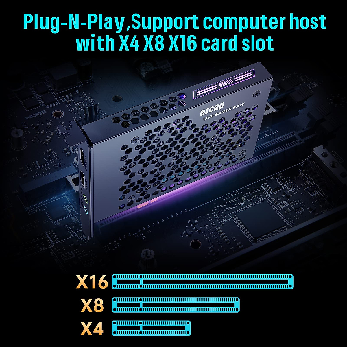Game Capture Card, HDMI PCI-E 4K 30fps Record & Live Stream from Gaming Systems, Camcorders, DSLRs,Support Zero Delay HDMI Loop-Out