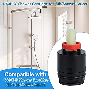 N40HKC Shower Cartridge Replacement, Faucet Cartridge Replacement, Compatible With Tub/Shower Faucet, for Shower Valve, Product height 3.07 inches 78 mm, Width 1.58 inches 40 mm