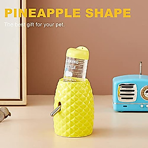 Howise Small Animal Water Bottle, Hamster Water Bottle Ceramic Hamster Kettle, Leakproof Pet Ceramic Kettle, Hamster Supplies, Hamster Drinker Stand (Yellow)