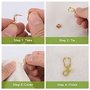 Fawcotu 10pcs Stethoscope Brooches,Alloy Nurse Doctor Pins Mini Stethoscope Lapel Pins Decor for Clothing Bag,Women Gift(As Shown)