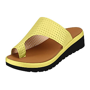 HunYUN 2019 New Women Thick Bottomed Sandal Shoes Wedge Heel Sandals Clip Toe Summer Beach Shoes