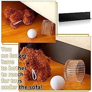 Treela 12 Pcs Under Couch Blocker Black Couch Blocker for Pets Bumper for Under Furniture Baffle Board with Adjustable Guard to Stop Going Under Sofa Couch Easy Install(20 Pcs,3.2 Inch)