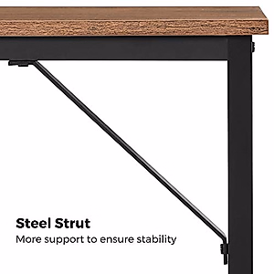 VASAGLE Computer Desk, Gaming Desk, Home Office Desk, for Small Spaces, 19.7 x 39.4 x 29.5 Inches, Industrial Style, Metal Frame, Hazelnut Brown and Black ULWD041B03V1