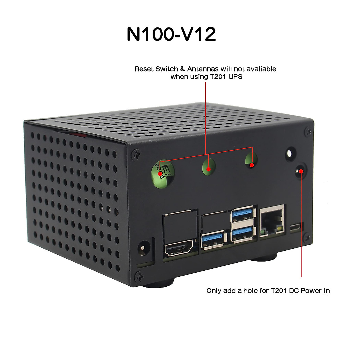 Geekworm N100 Metal Case/Enclosure with Power & Reset Control Switch for Jetson Nano A02/B01/2GB/4GB / Jetson Xavier NX