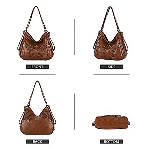 Purses and Handbags Women Fashion Tote Bag Shoulder Bags Top Handle Satchel Purses Washed Synthetic Leather Handbag