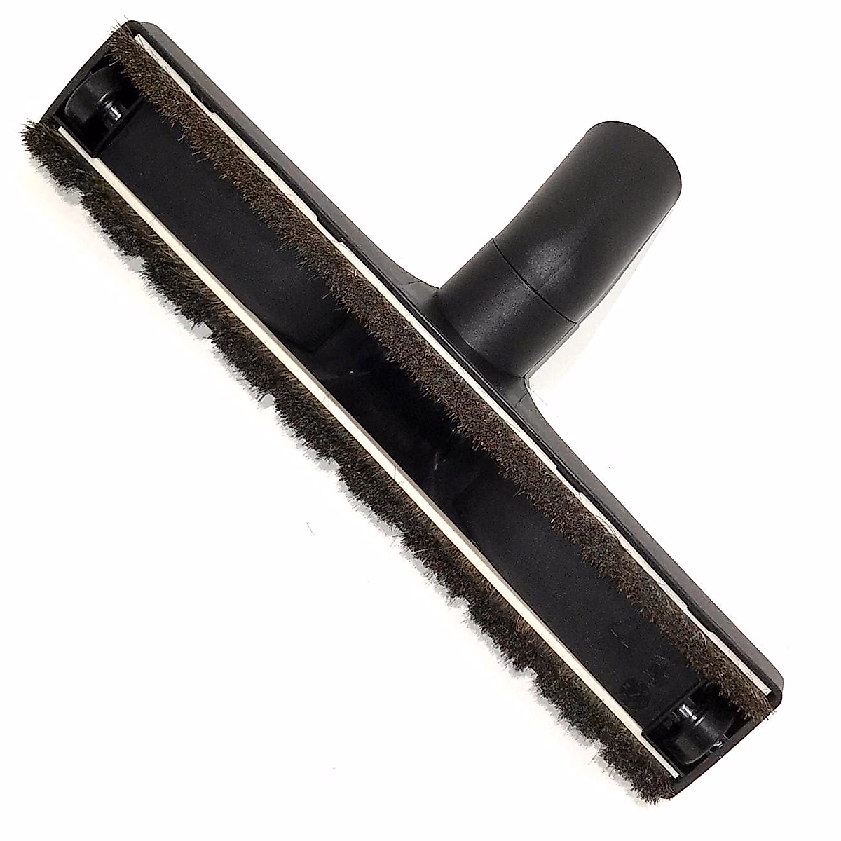 MP Maresh Products Vacuum Brush Attachment Compatible with Central Vac - Horse Hair Bristles for Thorough Cleaning, Bare Floor or Wall Brush, Replacement Part for Central Vac - 12" with Wheels (Black)