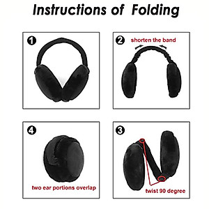 YAKEFJ Collapsible Winter Fluffy Ear Warmer Earmuffs for Women Men