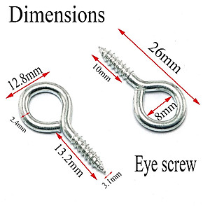 Pro Bamboo Kitchen Eyelets Screw 30PCS 1 Inches Screw Eye Pins Eye Pins Hooks