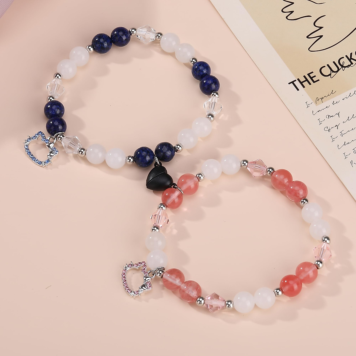 EXPHAIN Couples Bracelets For Him And Her Bf And Gf Relationship Bracelets For Couples Matching Best Friend Magnetic Bracelets Cute Kawaii Bracelet Gifts For Women Girls