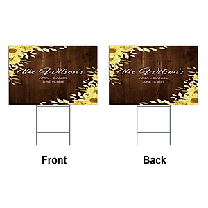 Autravelco Welcome to Our Wedding Yard Signs with Stakes 12x18 Inch Display Date & Couple Name Customized Lawn Signs with Stakes for Rent House Party Supplies Décor