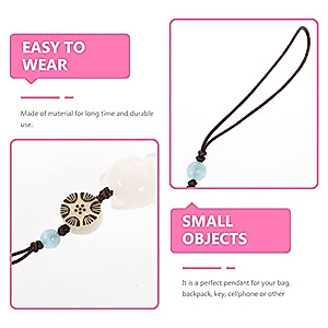 Hemobllo Cell Phone Strap Cartoon Fox Phone Charm Key Chain Car Key Purse Pendant Hanging Pendants Decor White