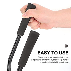 BESPORTBLE 2pcs Fishing Ice Fishing Spoon Fishing Tools Winter Ice Fishing Scoop Ice Scoop Skimmer Outdoor Tools Ice Picks Ice Fishing Equipment Outdoors Gear Red Abs Colander Fold