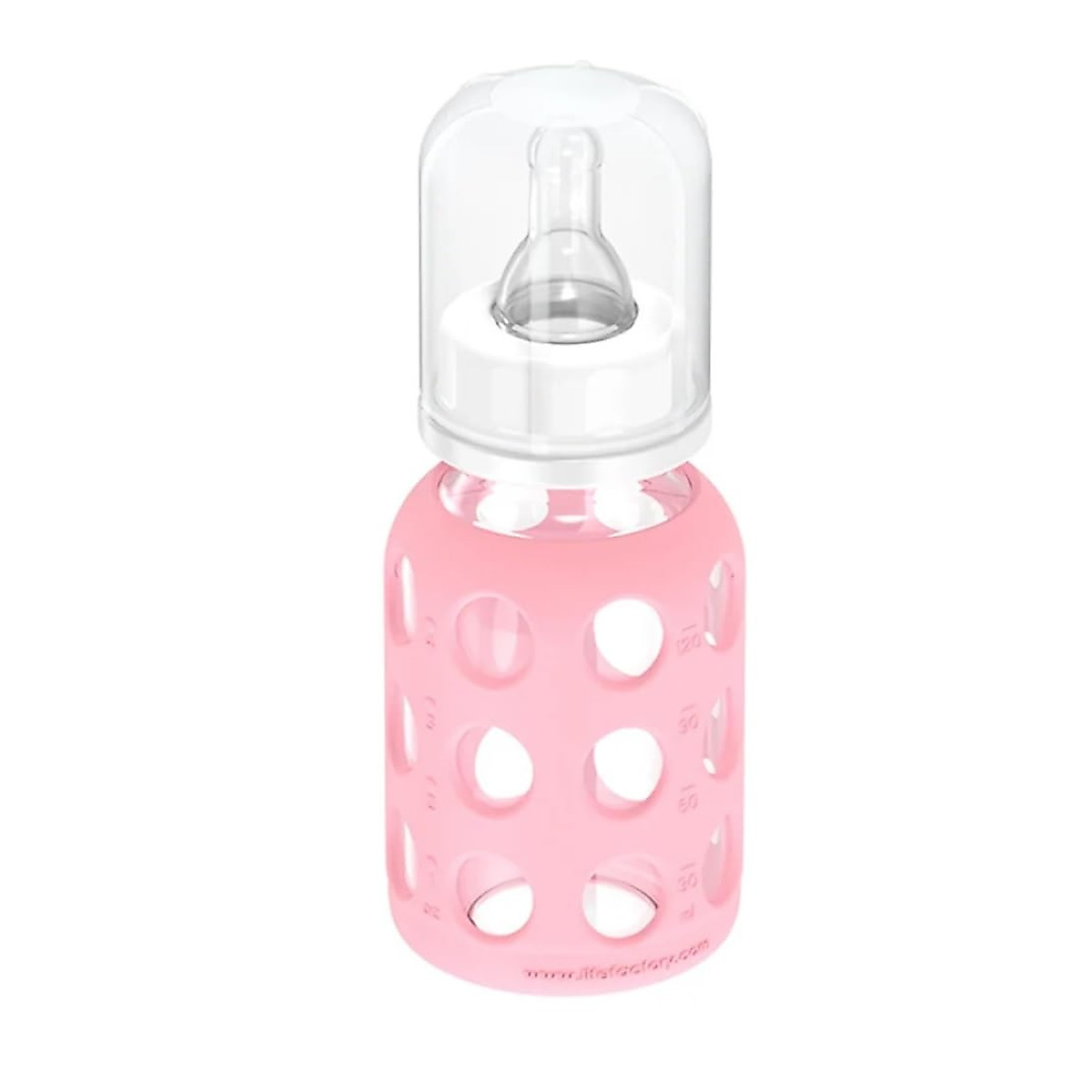 Lifefactory Glass Baby Bottle with Silicone Sleeve 4 Ounce - 2 Pack - Pink