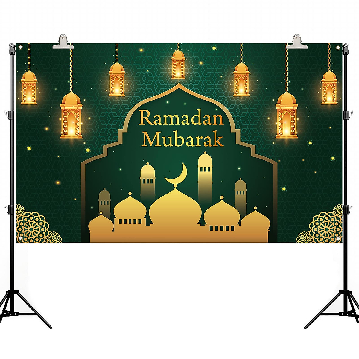 Pudodo Ramadan Mubarak Backdrop Banner Mosque Islamic Muslim Religious Holiday Party Photography Background Wall Decoration